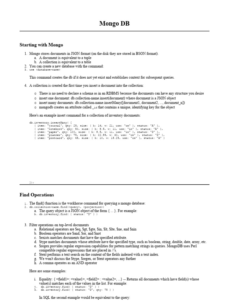 MongoDB Queries | PDF | Regular Expression | Map Reduce