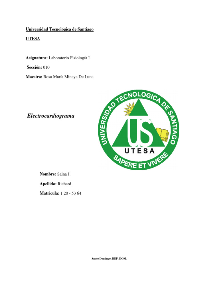 Electro. Lab Fisio 1 | PDF | Electrocardiografia | Corazón