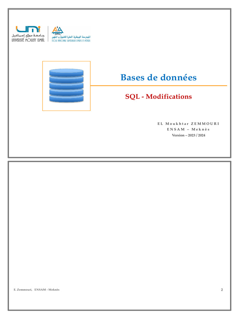 05 SQL Modifications | PDF | Informatique | Logiciel