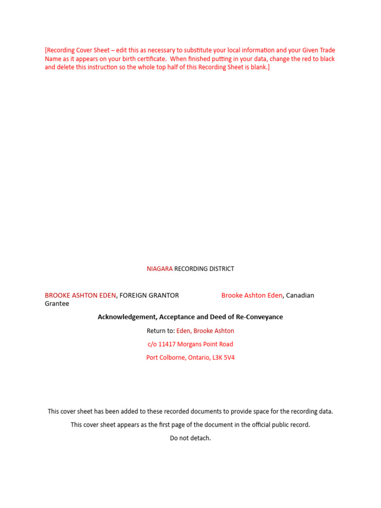 Recording Cover Sheet Template | PDF