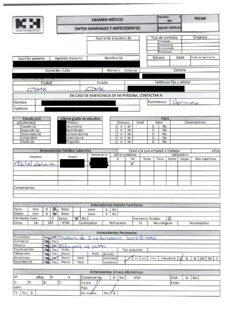 Expediente Clinico Ejemplo | PDF