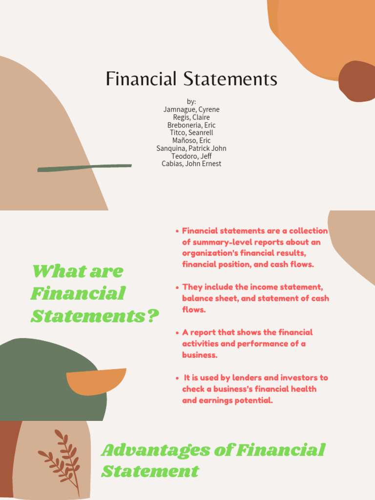 Financial Statement Presentation | PDF | Income Statement | Expense