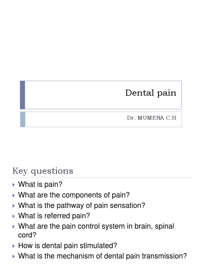 Dental Pain Pathway and Mechanism | PDF | Pain | Neurobiology
