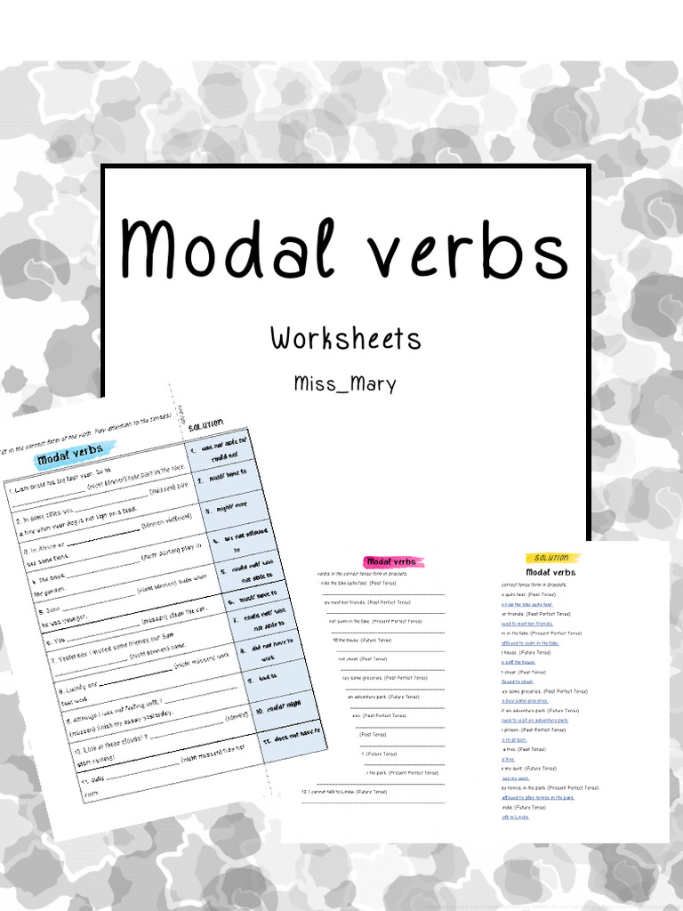 Modal Verbs Worksheets (1) 2 | PDF | Grammatical Tense | Perfect (Grammar)
