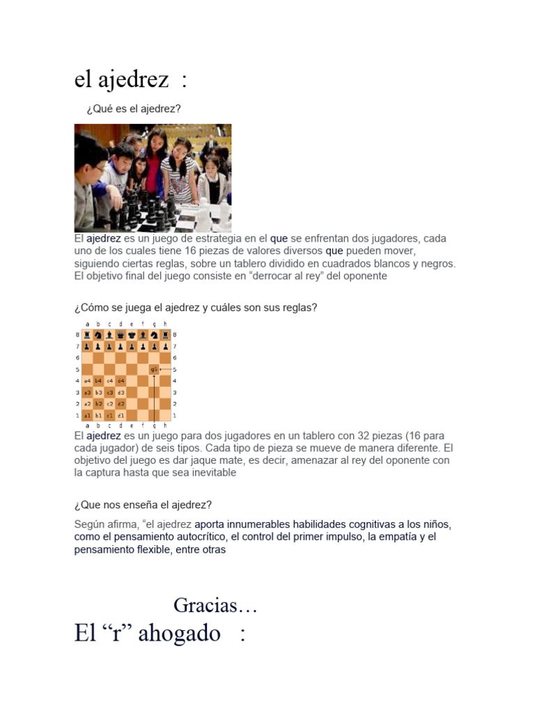 El Ajedrez | PDF | Ajedrez | Juego de azar