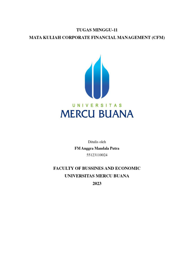 Tugas 11 - CFM - FM Anggra Mandala Putra - 55123110024 | PDF