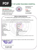 NYSC Medical Fitness Certificate Sample | PDF | Self-Improvement