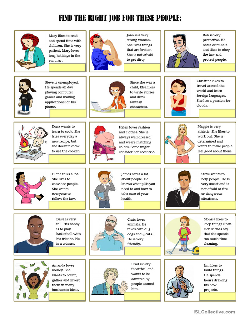 Job Exercises and Vocabulary - 3 Pages | PDF