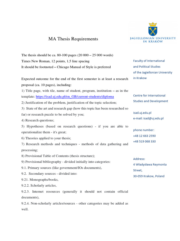Thesis Requirements | PDF | Thesis | Human Communication