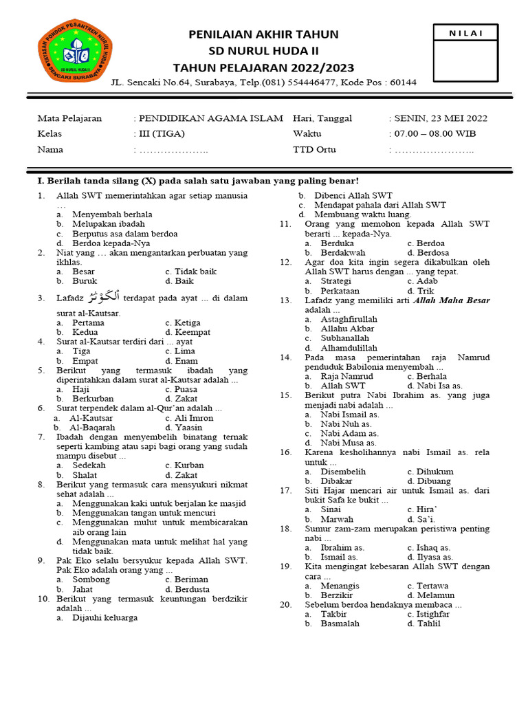 Pat Pai Kelas 3 | PDF