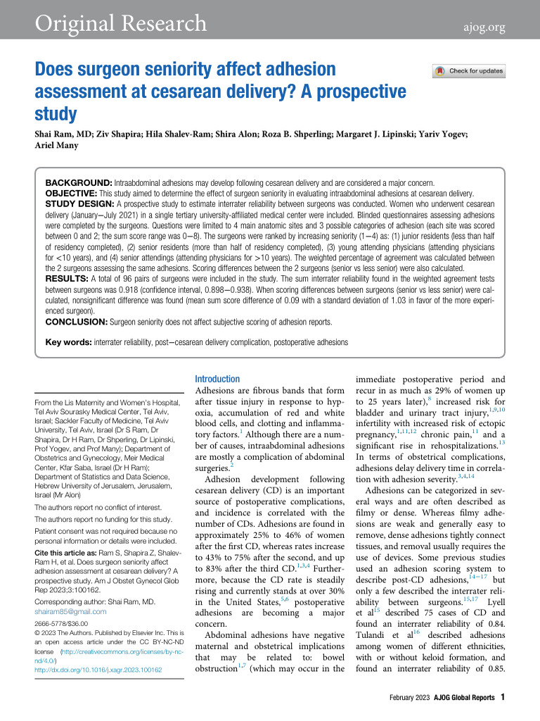 Seniority Affect Adhesion Assessment Global | PDF | Health Sciences ...