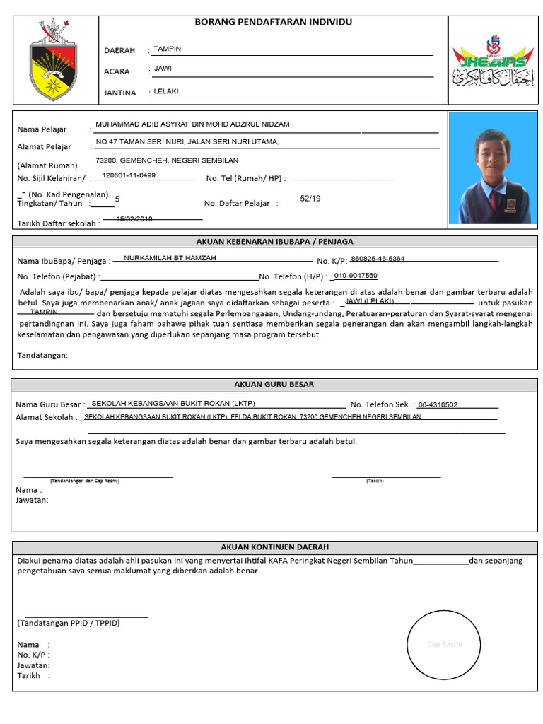 Borang Kebenaran Penjaga IKN | PDF