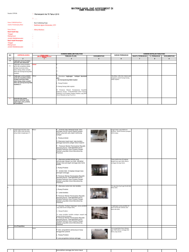 Matriks Hasil Gap Assessment | PDF
