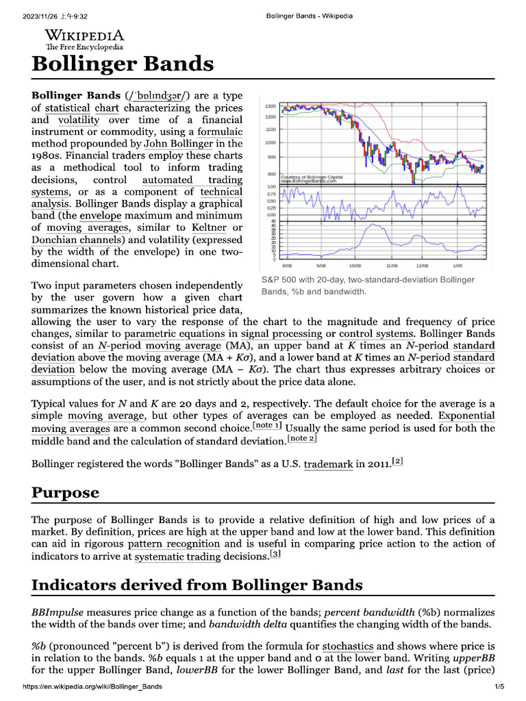 Bollinger Bands | PDF Bollinger Bands | PDF