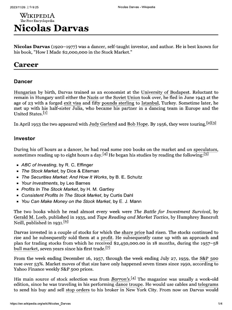 Nicolas Darvas | PDF