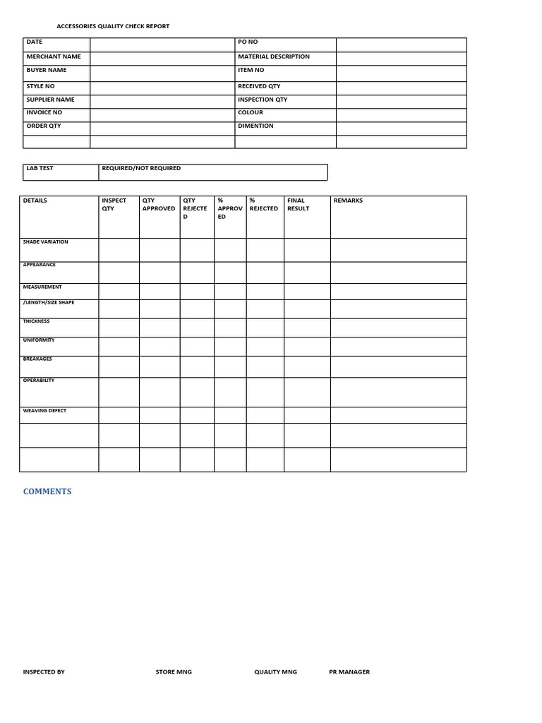 Trims Inspection | PDF