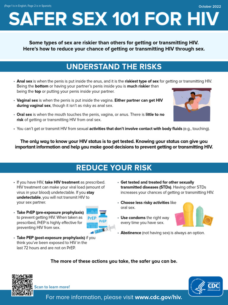 CDC Hiv Consumer Info Sheet Safer Sex 101 | PDF | Sexually Transmitted ...