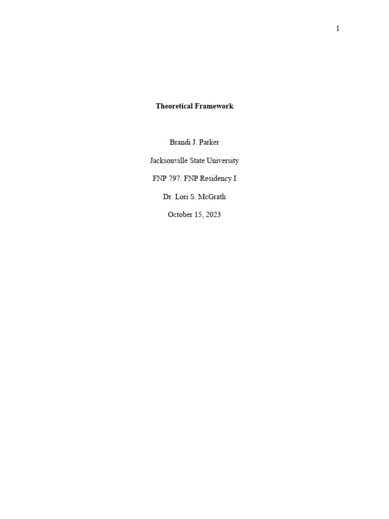 Editedandupdated Theoretical Framework Bparker Theoretical Framework 1 | PDF | Palliative Care ...