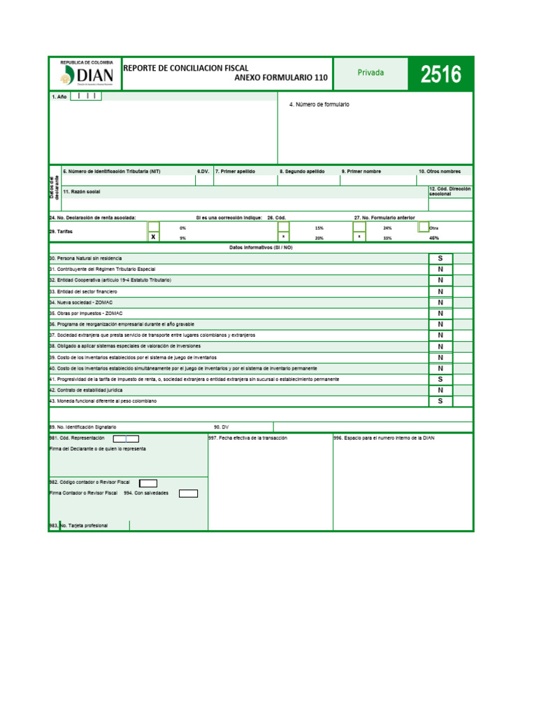 Anexo - 1 - Reporte de Conciliación Fiscal Anexo Formulario 110 ...
