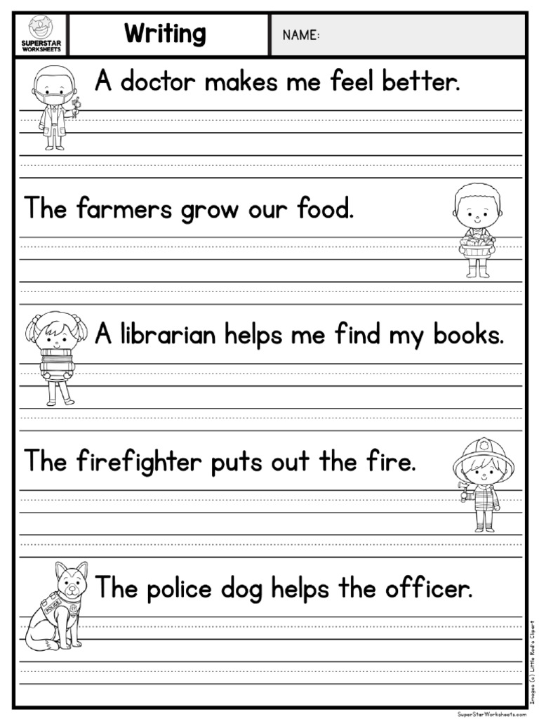 Community Helpers Kindergarten Writing | PDF