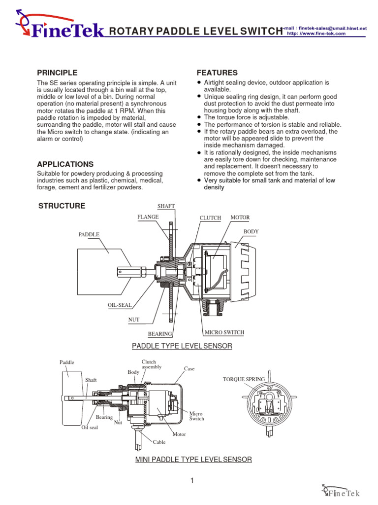 Rotobin (Sensor de Nivel para Cilos) | PDF | Electric Motor | Switch