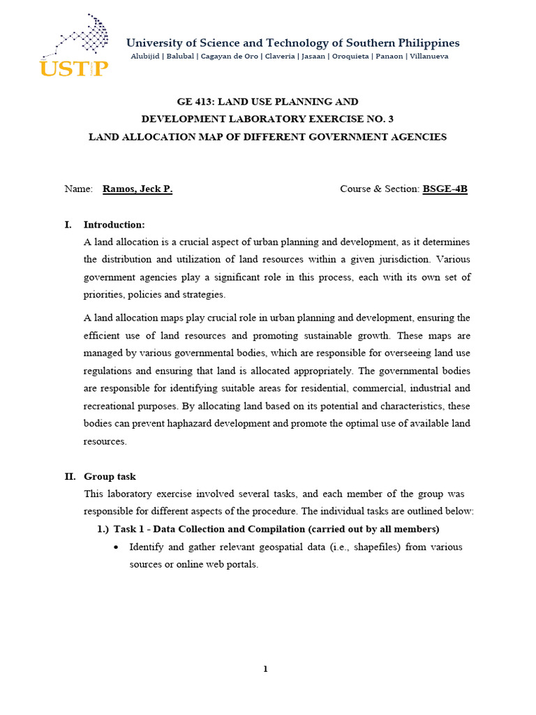 4B GE413 Laboratory-Exercise-3 Ramos-Jeck | PDF | Arc Gis | Geographic Information System