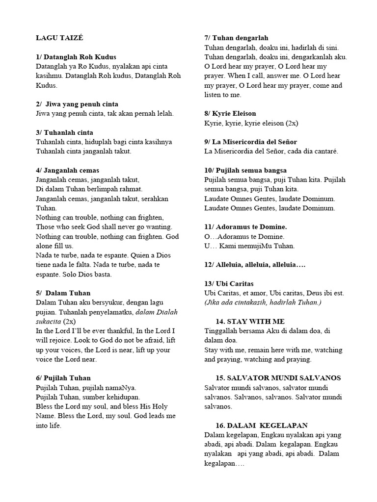 Lagu Taize 3 | PDF