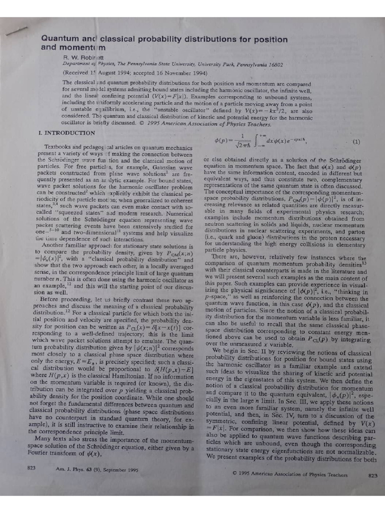 Quantum and Classical Probability | PDF