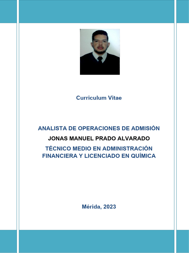 Clinica Resumen Curricular Lcdo. Jonas Manuel Prado A | PDF