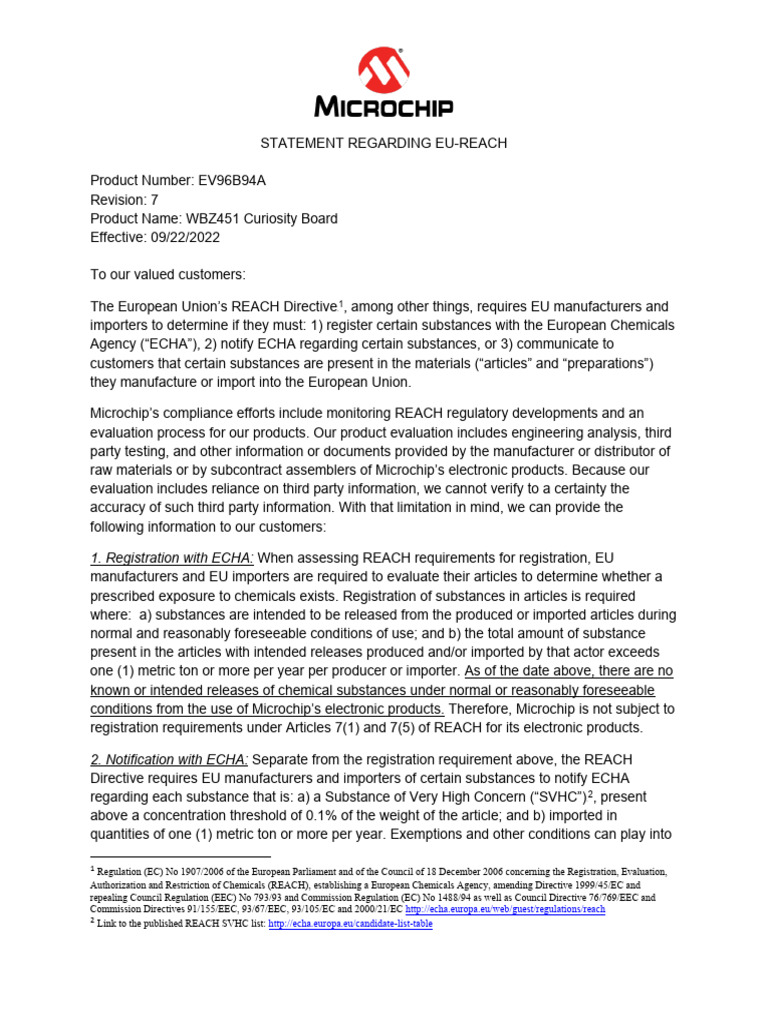 Eu Reach Statement Ev96b94a | PDF | Physical Sciences | Materials