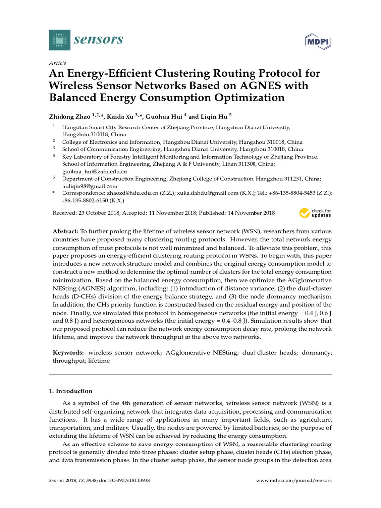 An Energy-Efficient Clustering Routing Protocol For Wireless Sensor Networks Based On AGNES With ...