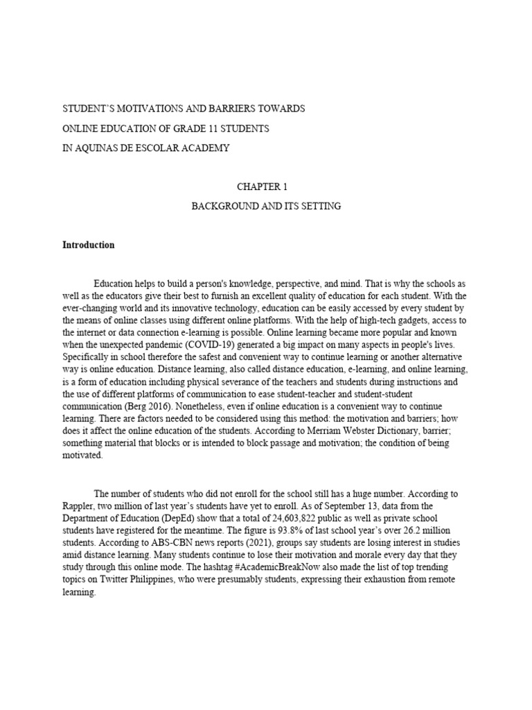 Chapter 1 | PDF | Educational Technology | Distance Education