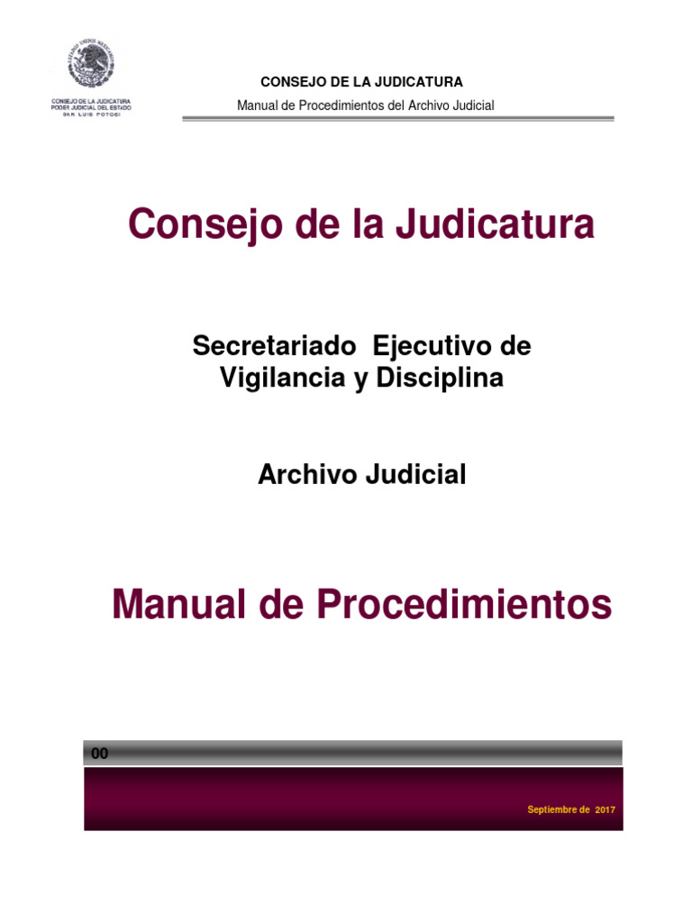 Archivo Judicial Manual de Procedimientos | PDF | Judicaturas | Archivo ... Archivo Judicial Manual de Procedimientos | PDF | Judicaturas | Archivo ...