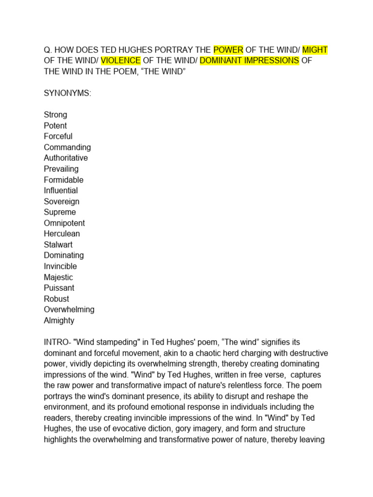 The Wind Mind Map | PDF | Poetry