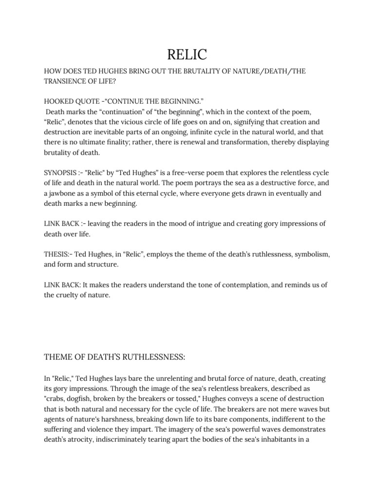 Relic | PDF | Poetry | Sea