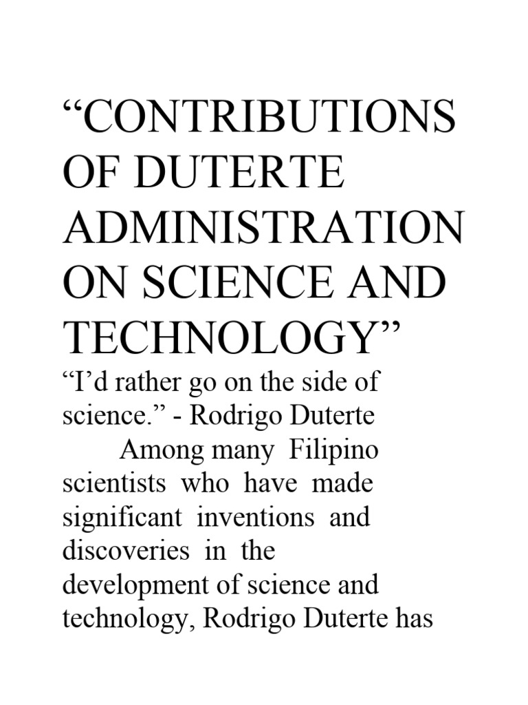 Duterte's Impact on Science and Environment | PDF