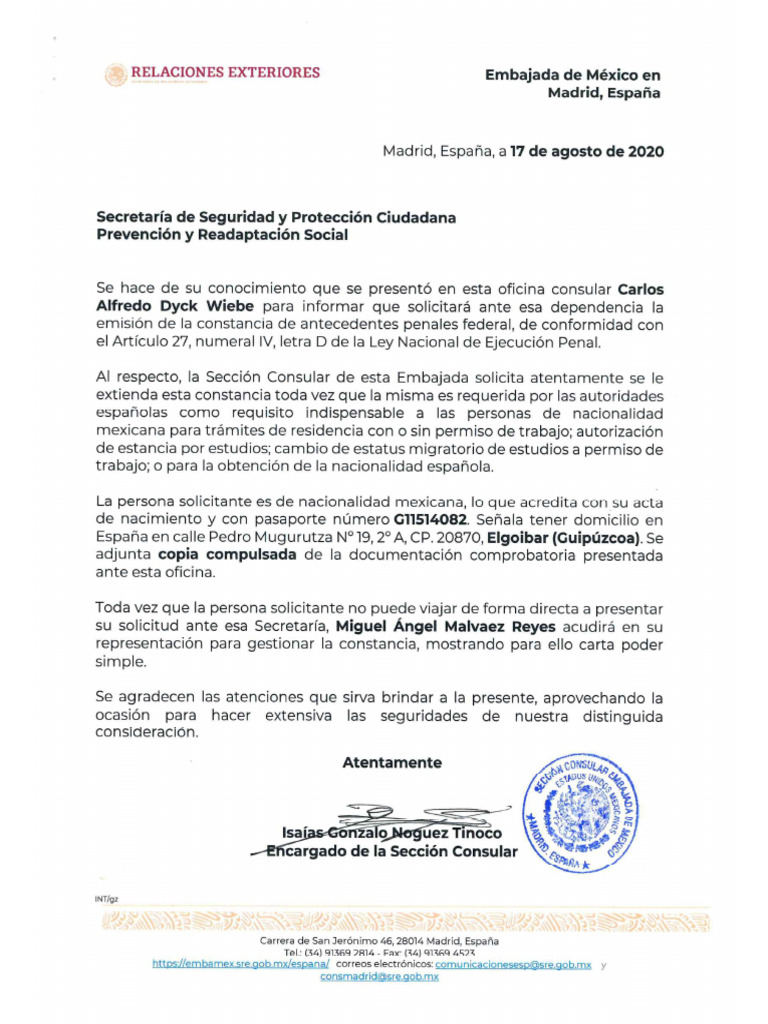 Carta Consular | PDF