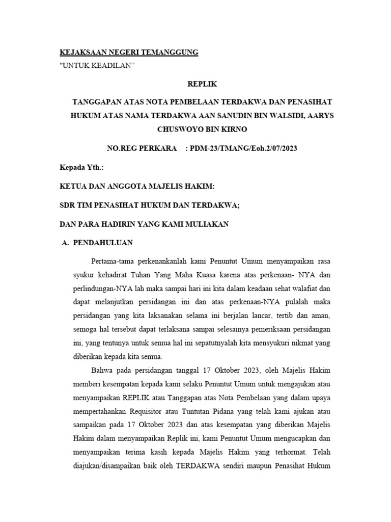 Replik Aarys Aan | PDF