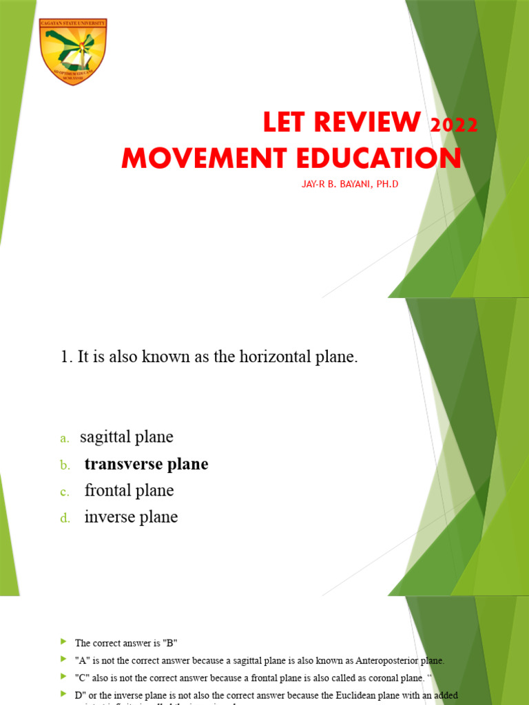 LET REVIEW 2022 Movement Education | PDF | Force | Inertia