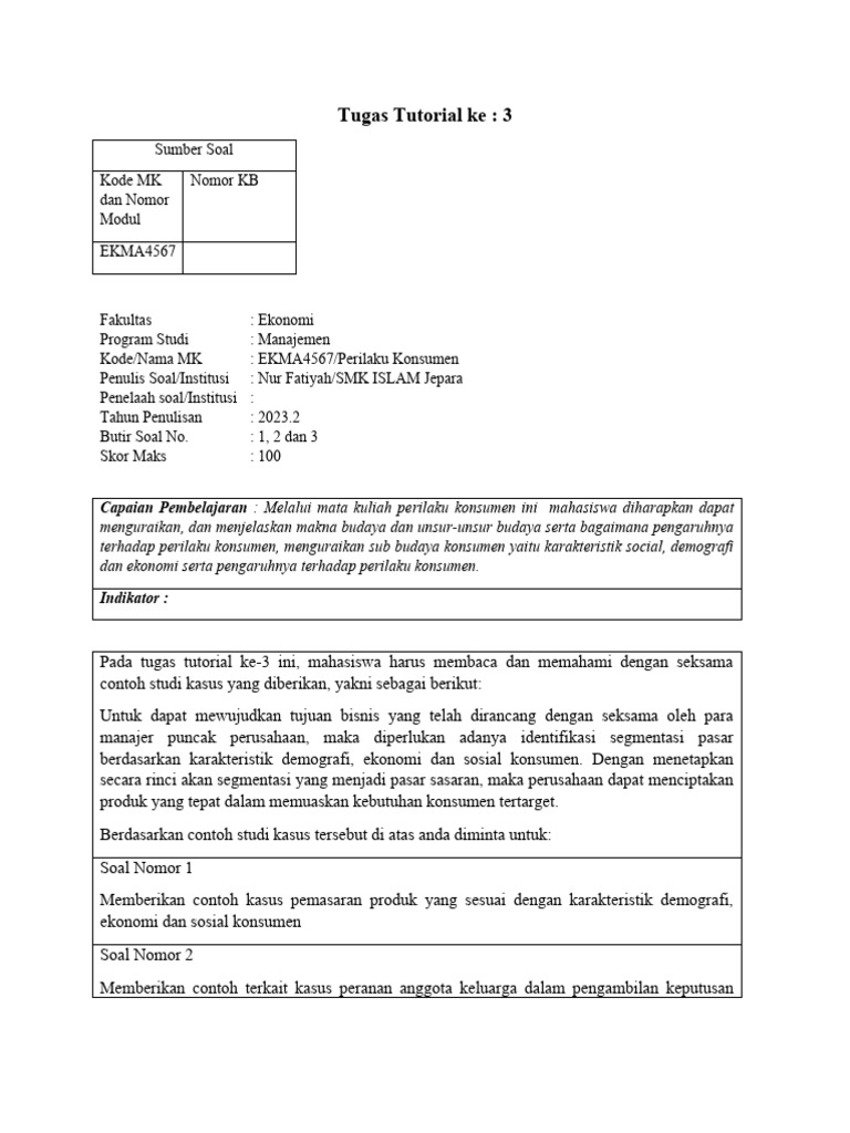 TTM 3 Perilaku Konsumen | PDF