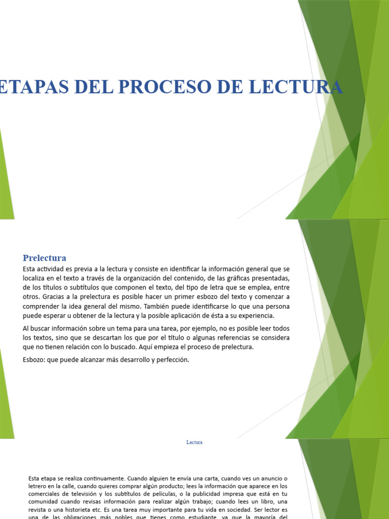Etapas Del Proceso de Lectura | PDF | Programa para la Evaluación ...