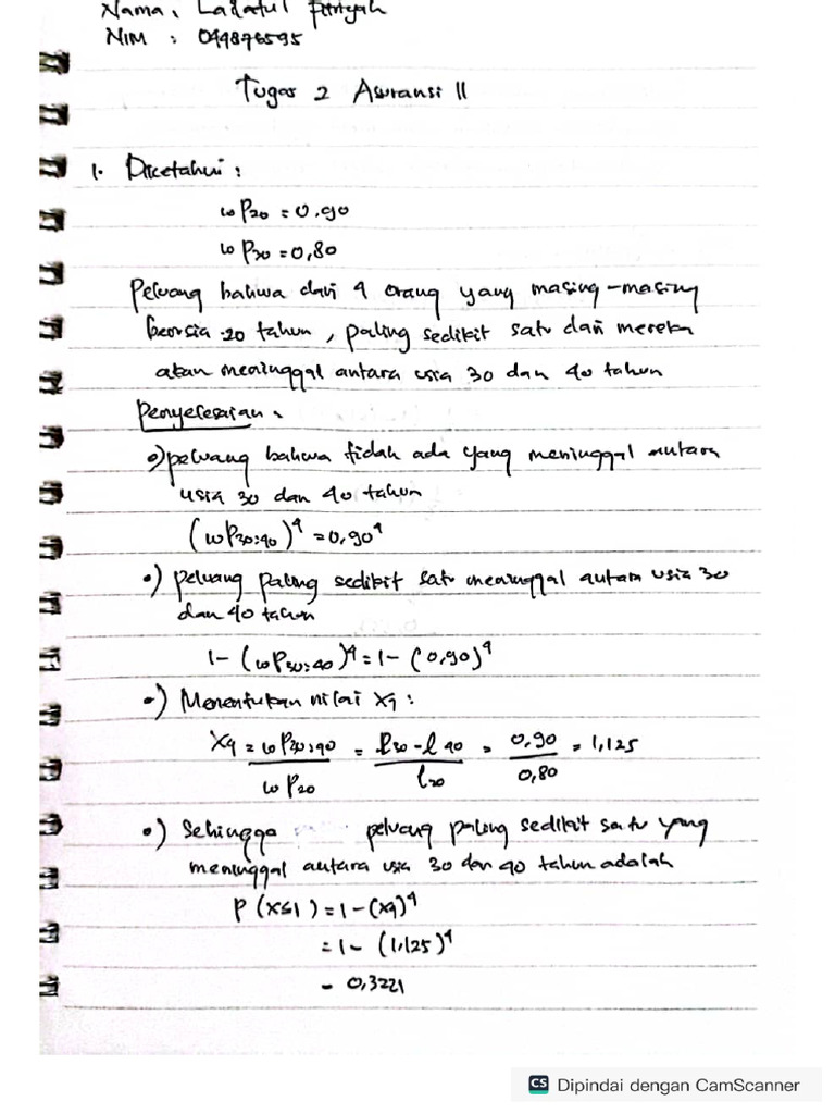 Lailatul Fitriyah - Tugas 2 Asuransi II | PDF