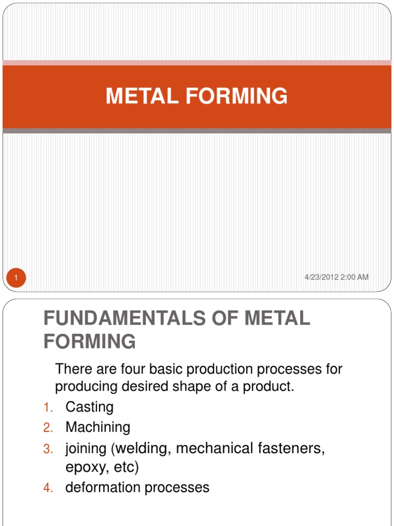 Metal Forming Processes Explained | PDF | Forging | Deformation ...