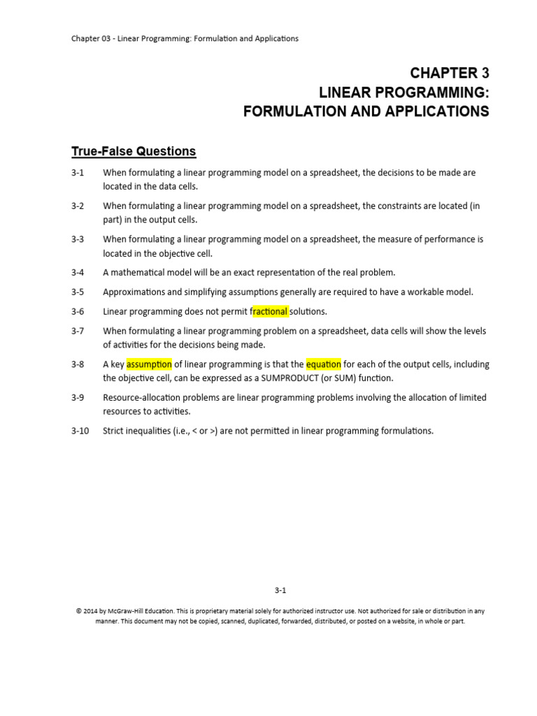 TBChap 003 | PDF | Linear Programming | Spreadsheet