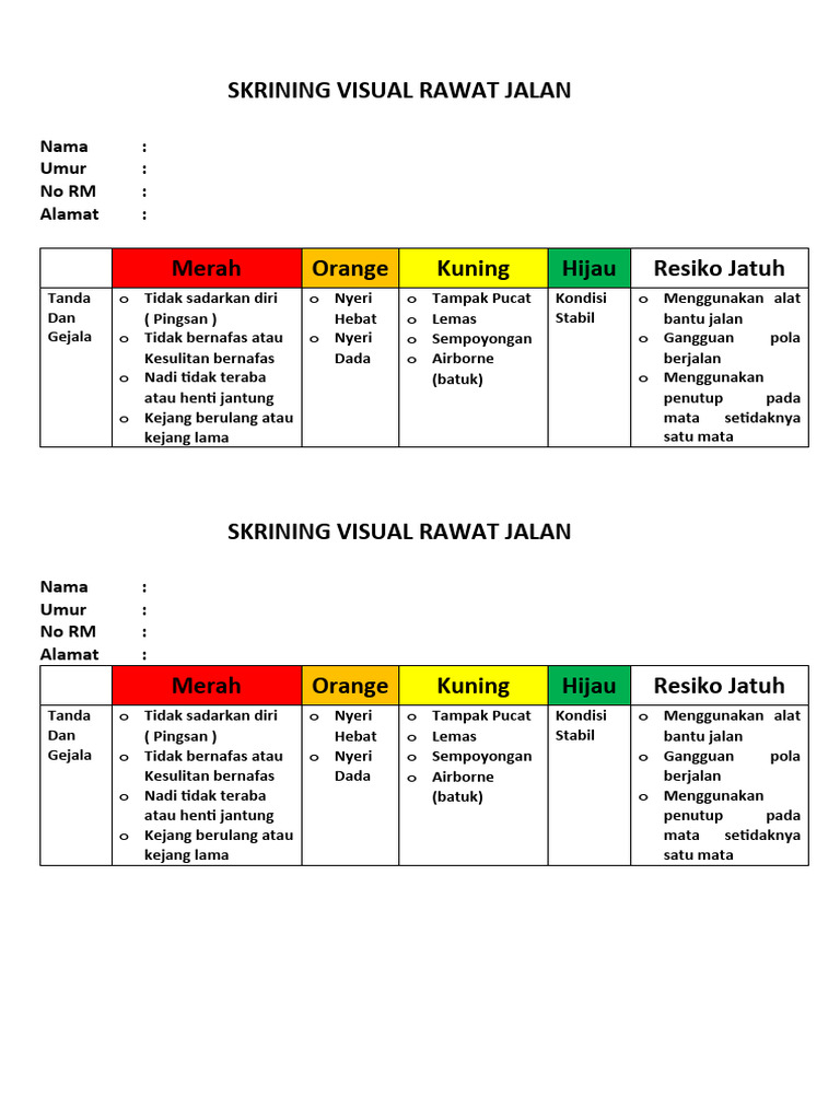 Form Skrining Visual | PDF