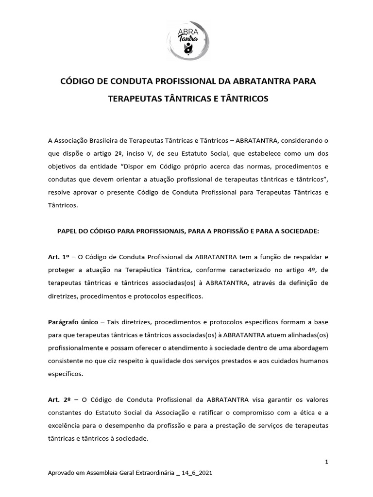PDF - 16 - Codigo de Conduta Profissional - 14 - 6 - 2021 | PDF ...