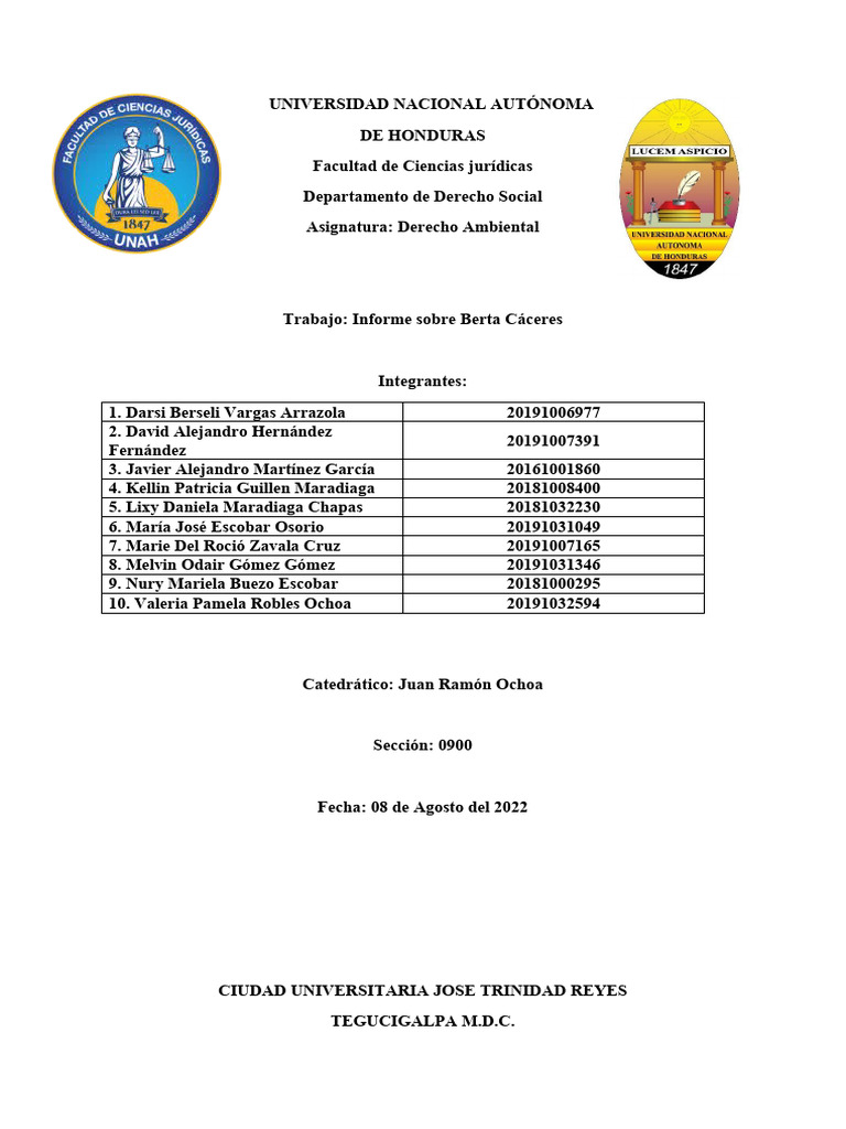 Berta Cáceres | PDF