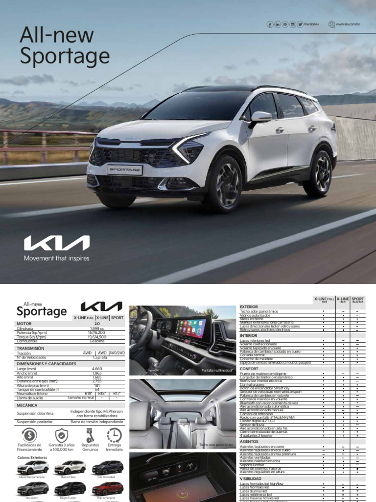 Ficha Tecnica Kia Sportage | PDF | Tracción en las cuatro ruedas | Vehículo de motor