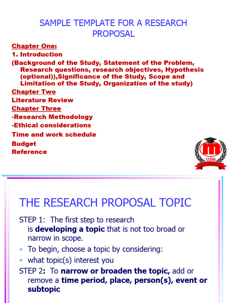 Sample Template For A Research Proposal Development Subject To Be | PDF | Methodology | Sampling ...