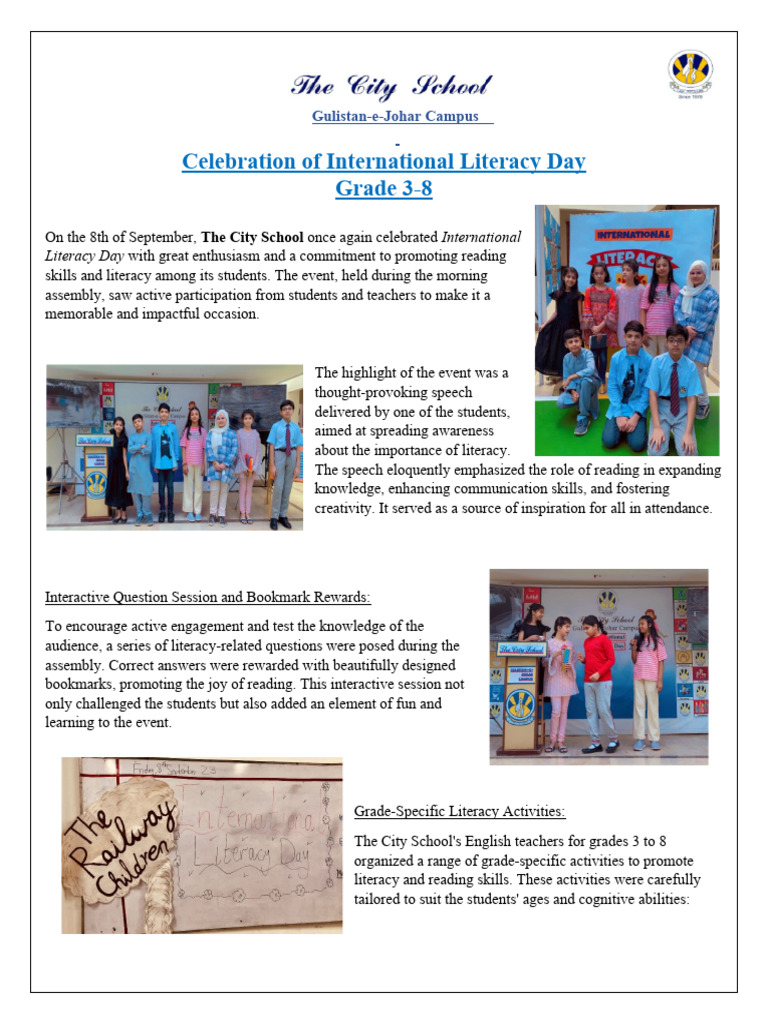 International Literacy Day Celebration | PDF | Literacy | Creativity